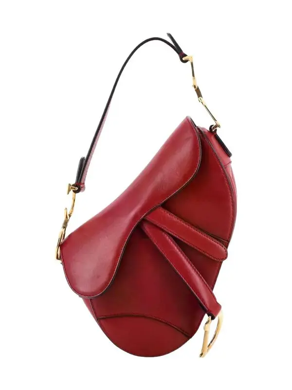 Dior Saddle Handbag Leather Mini Shoulder Bag - Red