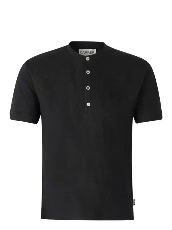 CARRER Dorven Button Ribbed T-shirt - Black