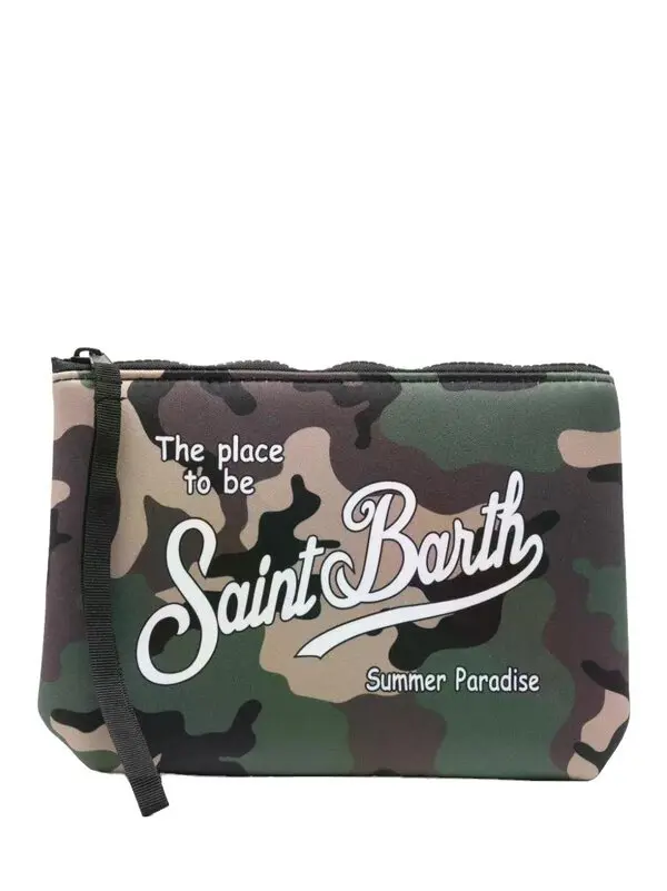 MC2 SAINT BARTH Camouflage Zip Clutch - Green