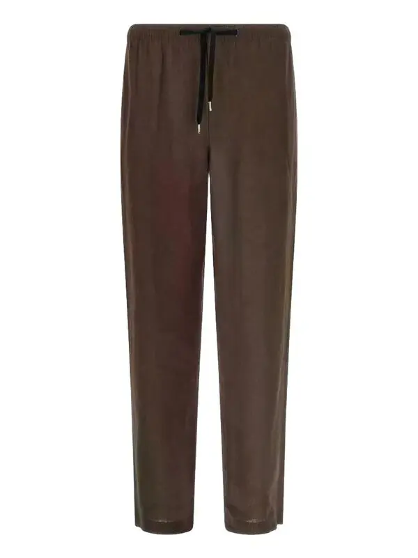 CELLAR DOOR Alfred Linen Trousers - Brown