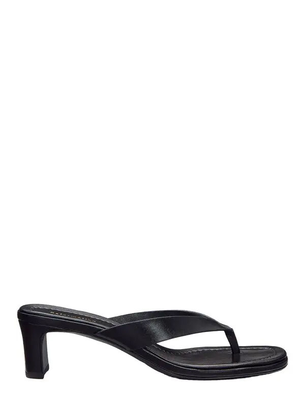 REFORMATION Jessie Block Heel Leather Sandal - Black