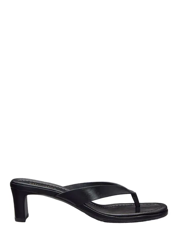 REFORMATION Jessie Block Heel Leather Sandal - Black