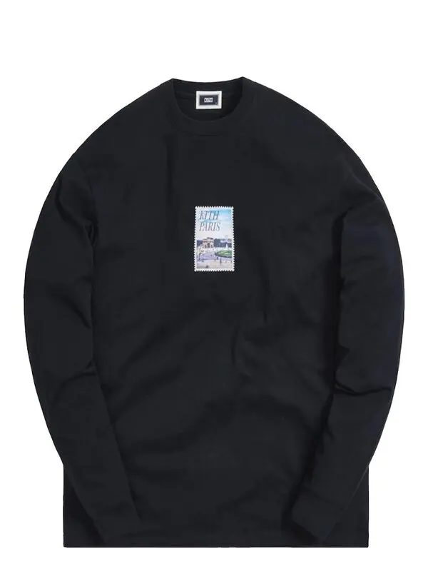 Kith Paris Stamp Long Sleeve Tee Shirt - Black