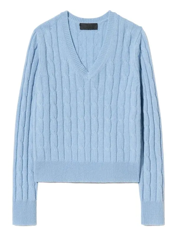 NILI LOTAN Camelia Cable Knit Sweater - Cambridge Blue