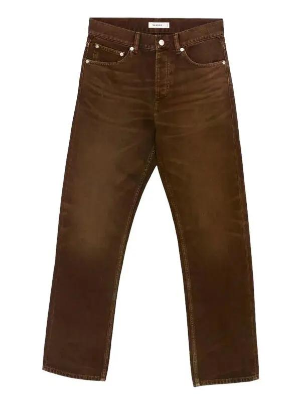 Sandro Regular Fit Faded Effect Jeans - Brown