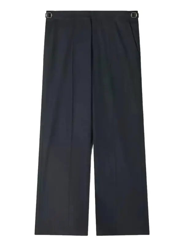 Sandro Wide-leg Wool Trousers With Buckles - Grey