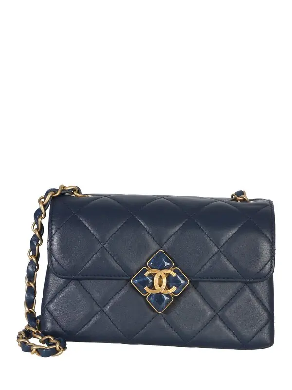 Chanel Quilted Lambskin Flap Bag - Blue