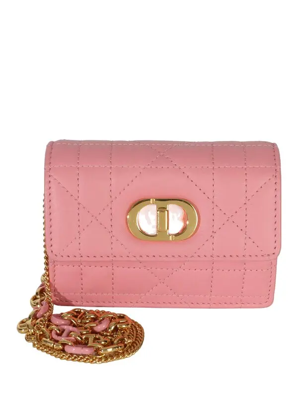 Dior Macrocannage Calfskin Micro Miss Caro Chain Bag - Pink