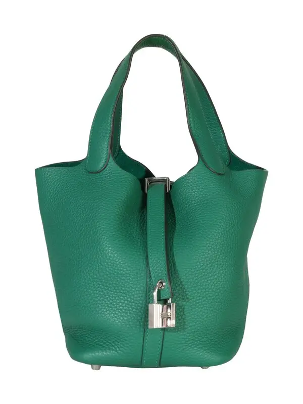 Hermès Vert Vertigo Clemence Picotin Lock 18 Phw - Green