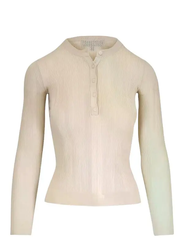 NILI LOTAN Bijoux Ribbed-knit Top - Neutrals