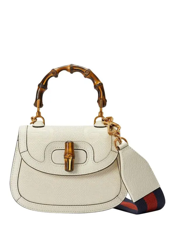 Gucci Bamboo 1947 Jumbo Gg Mini Bag - White