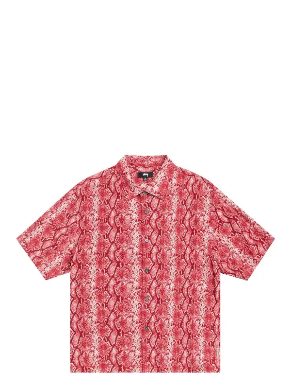 StÜssy Printed Short Sleeve Shirt - Red