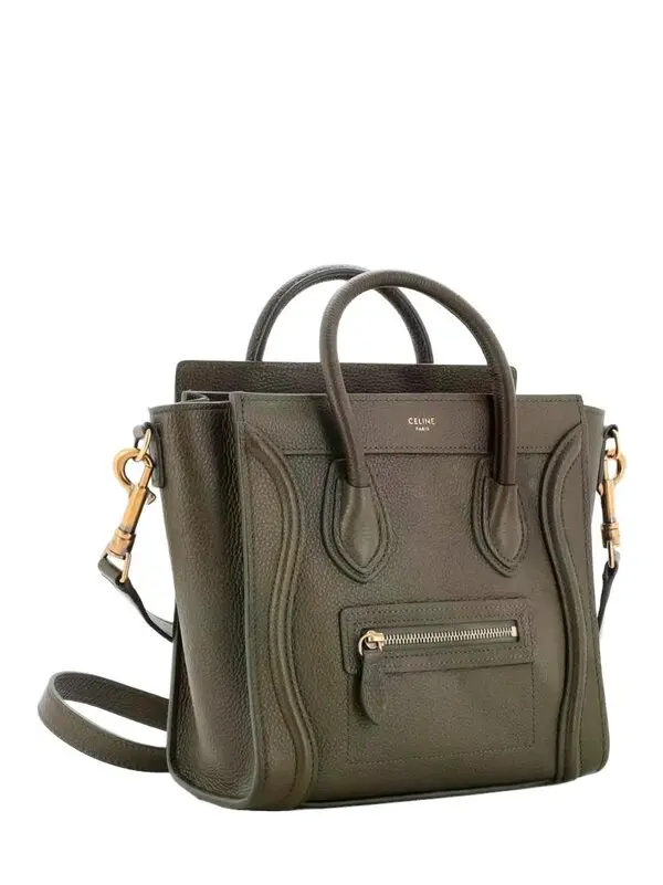 Celine Luggage Bag Grainy Leather Nano Crossbody - Green