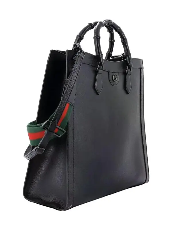 Gucci Diana Nm Bamboo Handle Large Tote Bag - Black