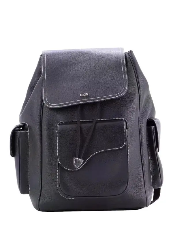 Dior Saddle Pocket Large Backpack - Black