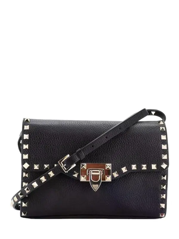 Valentino Garavani Rockstud Flip Lock Flap Bag - Black