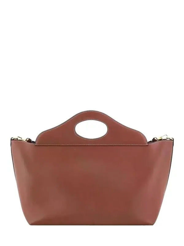 Burberry Soft Pocket Leather Small Tote Bag - Brown