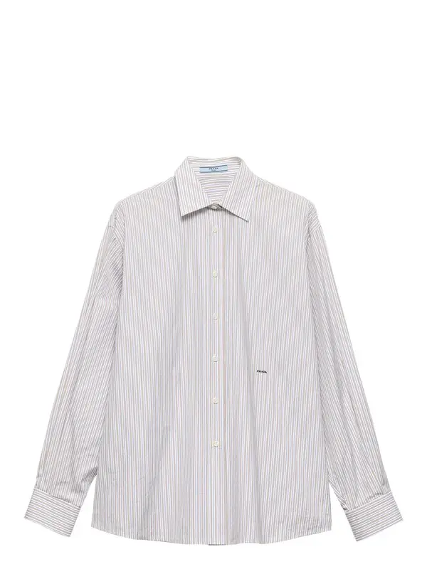 Prada Cotton Poplin Oversized Shirt - Brown