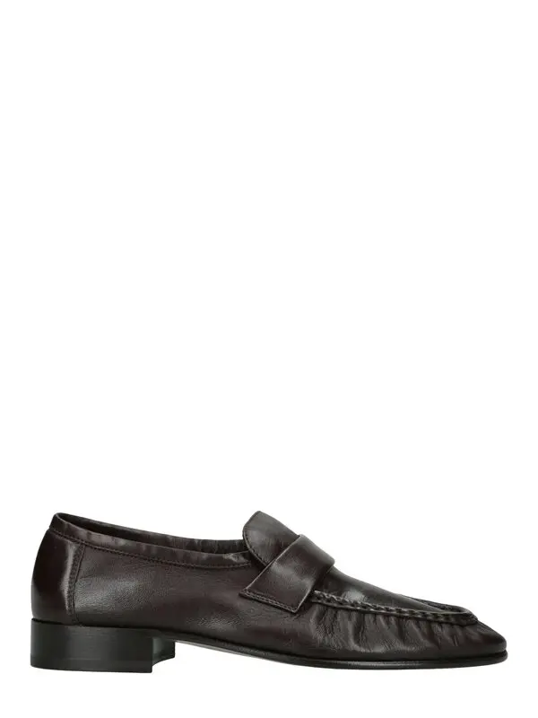 THE ROW Soft Leather Loafers - Brown