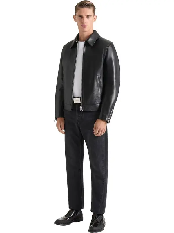 Givenchy Biker Zipped Blouson In Bull Leather - Black