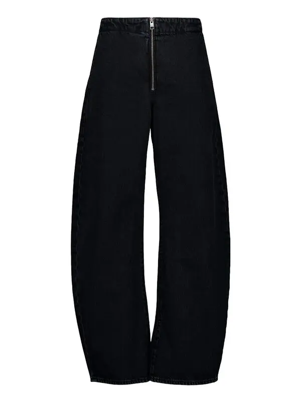 FRAME Sutro Dark Zip Wide-leg Jeans - Blue