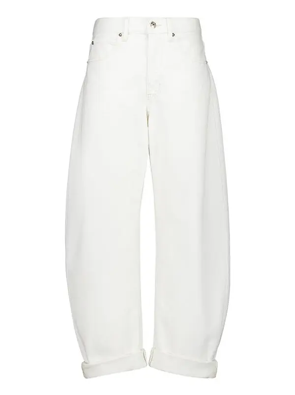 FRAME High-rise Barrel Jeans - White