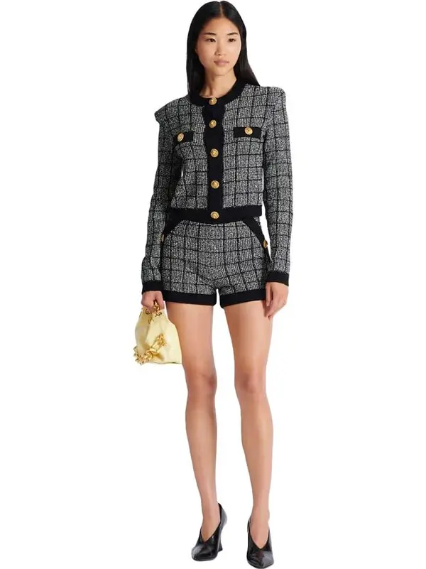 Balmain Light Tweed Cardigan - Black