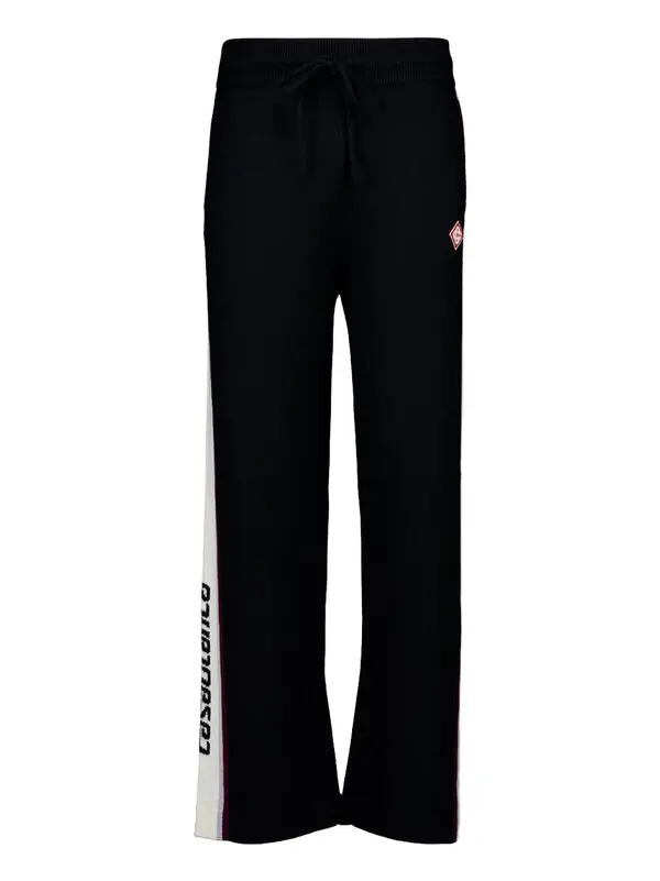 Casablanca Stripe Merino Knit Trousers - Black