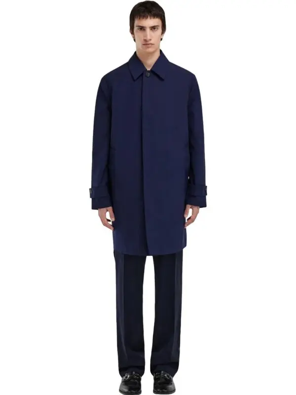 FERRAGAMO Cotton Car Coat - Blue