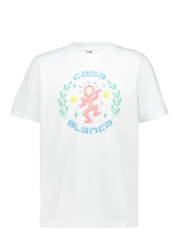 Casablanca White Dance Joy Organic Cotton T-shirt - Multicolour
