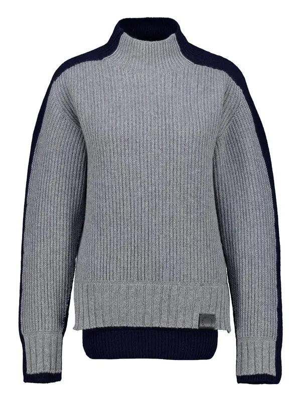 Stella McCartney Contrast Panel Turtleneck Jumper - Blue