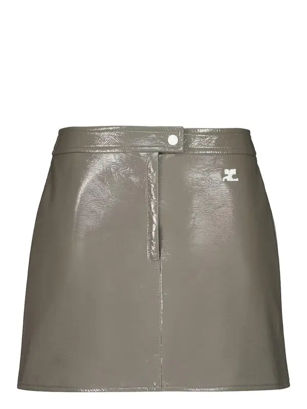 COURREGES Reedition Vinyl Mini Skirt - Grey