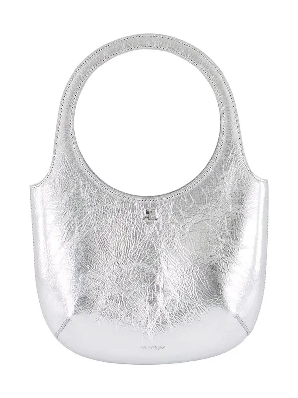 COURREGES Naplack Leather Holy Bag - Silver