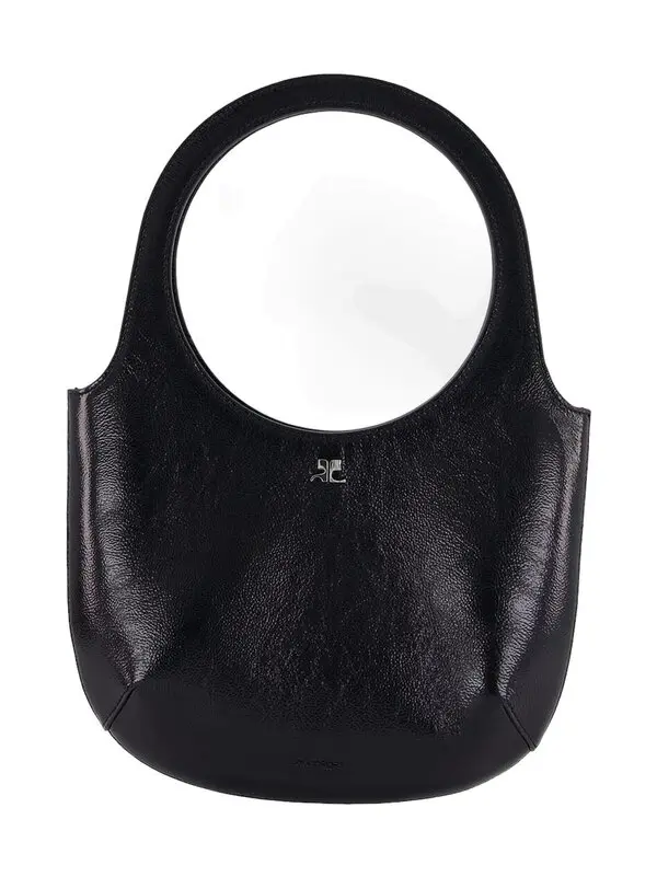 COURREGES Naplack Leather Holy Bag - Black
