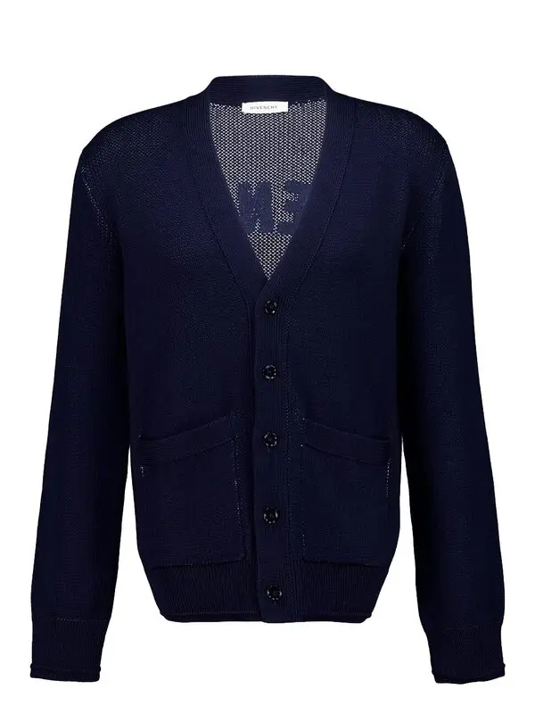 Givenchy Cotton V-neck Cardigan - Blue