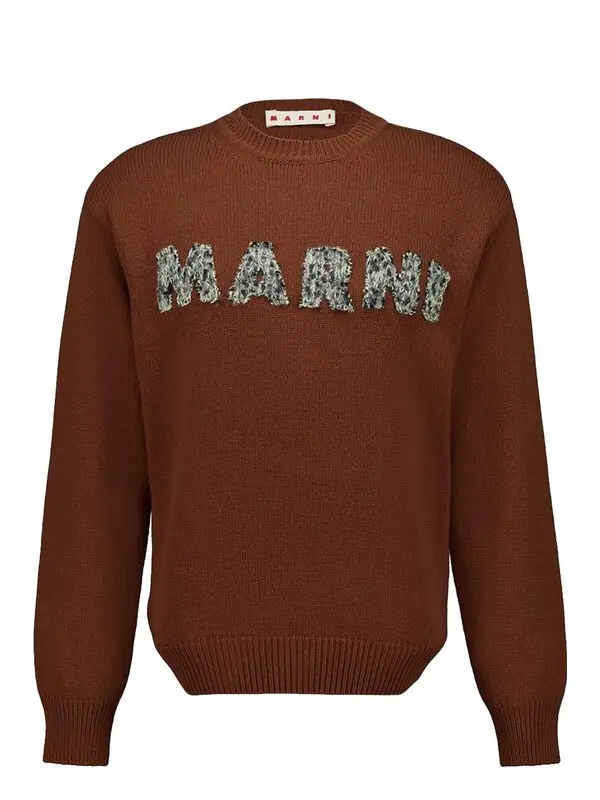 Marni Wool Logo Sweater - Brown