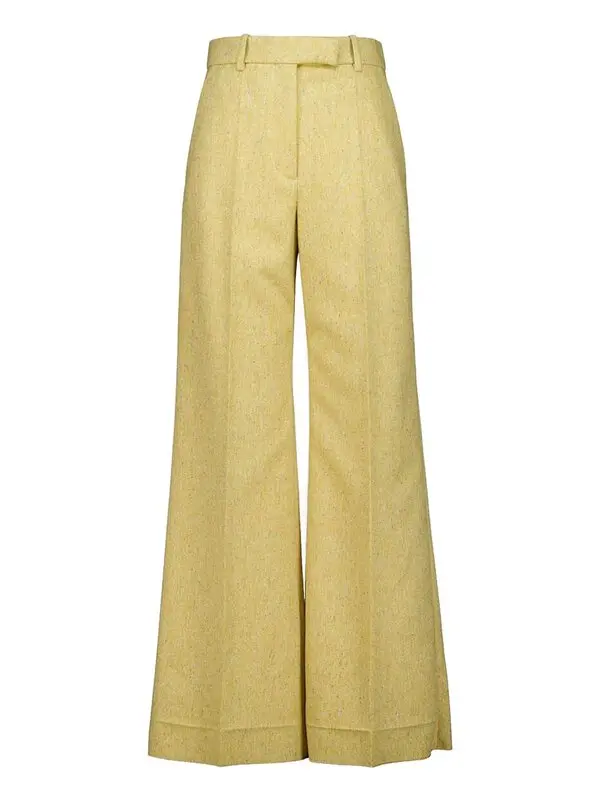 Valentino Garavani Virgin Wool Wide-leg Trousers - Yellow