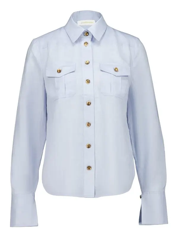 Zimmermann Safari Ramie Shirt - Blue