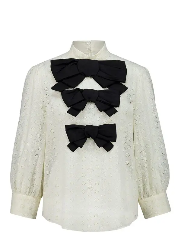 Valentino Garavani Cotton Blouse With Bows - White