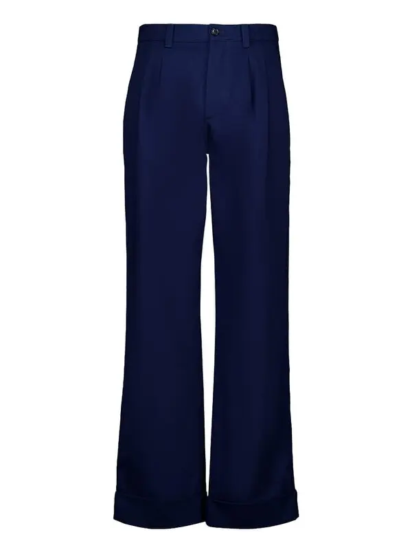 Valentino Garavani Vlogo Signature Cotton Trousers - Blue