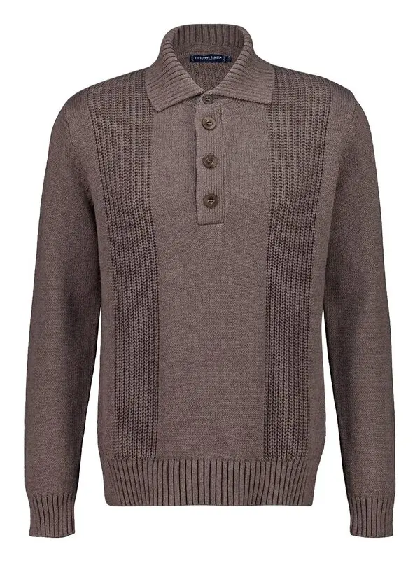 Frescobol Carioca Cedra Grey Romano Cotton-cashmere Polo - Brown