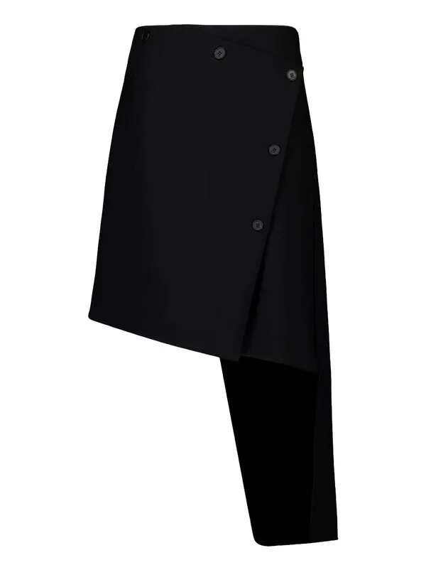 COURREGES Oblique Polywool Skirt - Black