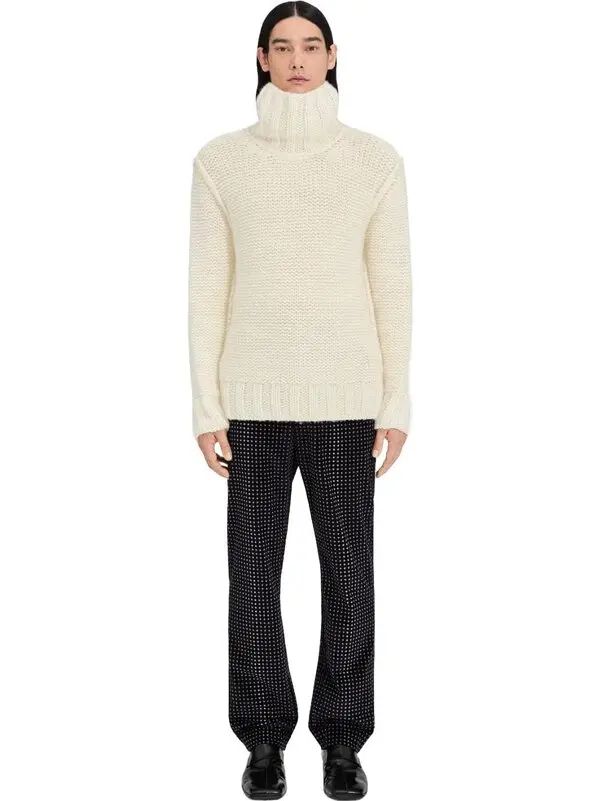 MAISON MARGIELA Chunky Wool Turtleneck Jumper - White