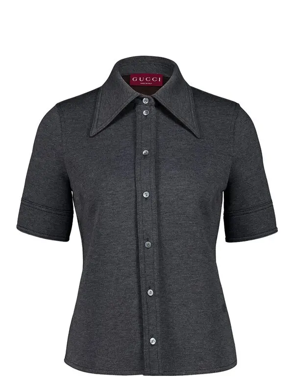 Gucci Wool-cotton Jersey Shirt - Grey