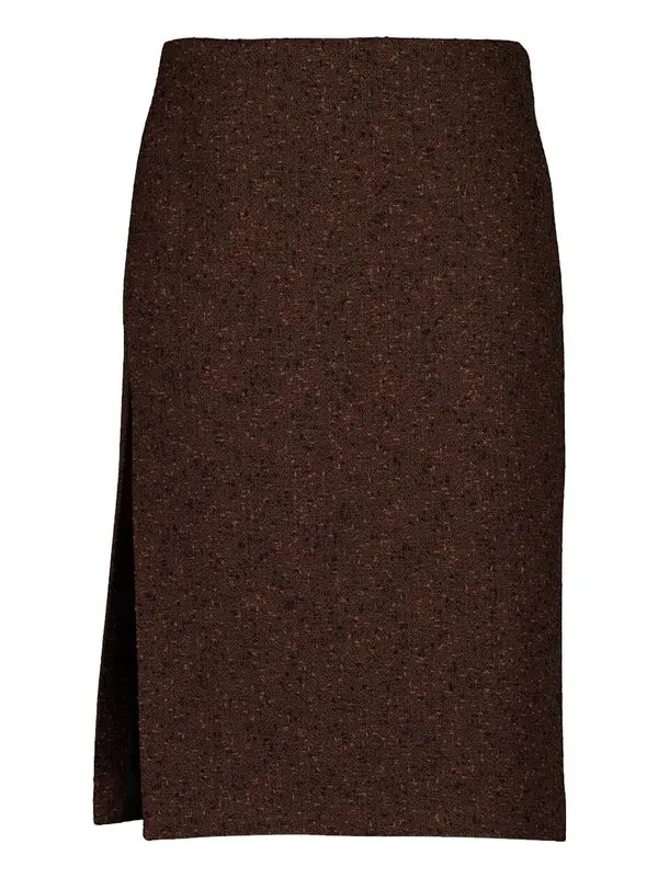 Gucci Seeded Wool Midi Skirt - Brown