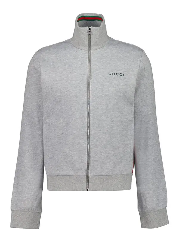 Gucci Mélange Cotton Zip Jacket - Grey
