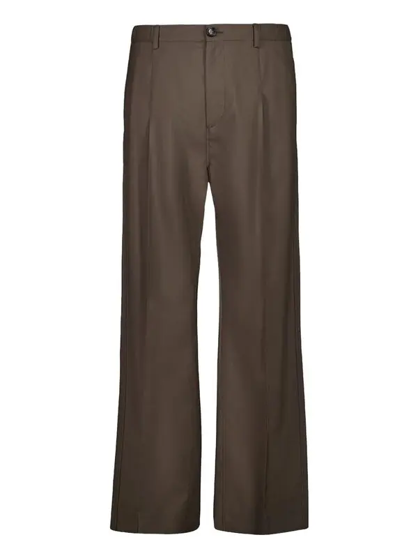 Marni Wool Wide-leg Trousers - Brown