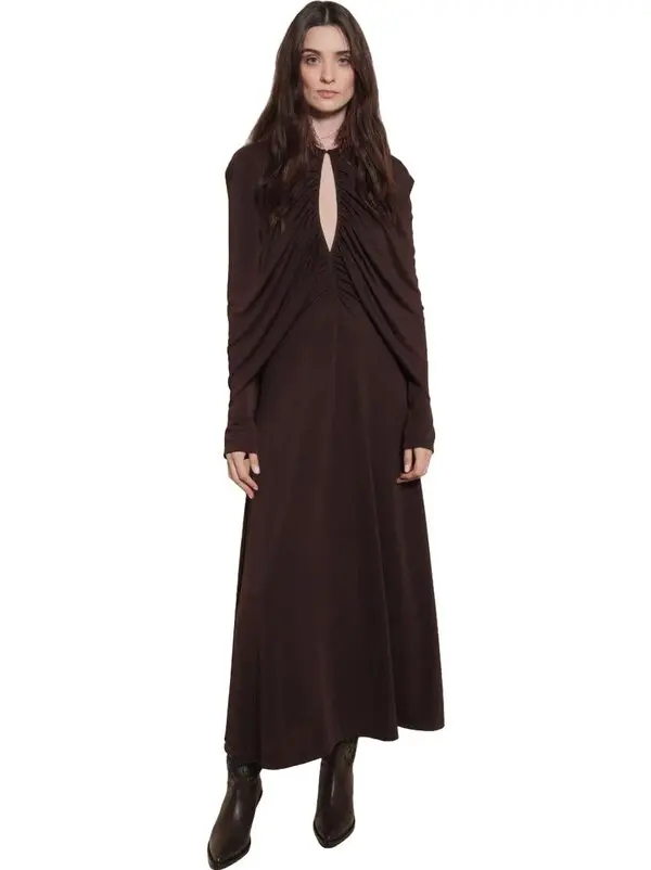 Johanna Ortiz Silent Solstice Midi Dress - Brown