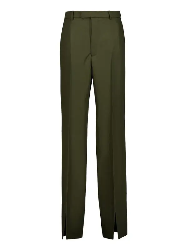 Gucci Wool Wide-leg Trousers - Green