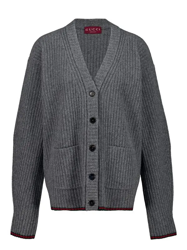 Gucci Felted Wool Cardigan - Grey